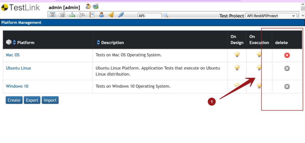 Delete Platform in TestLink | TestingDocs