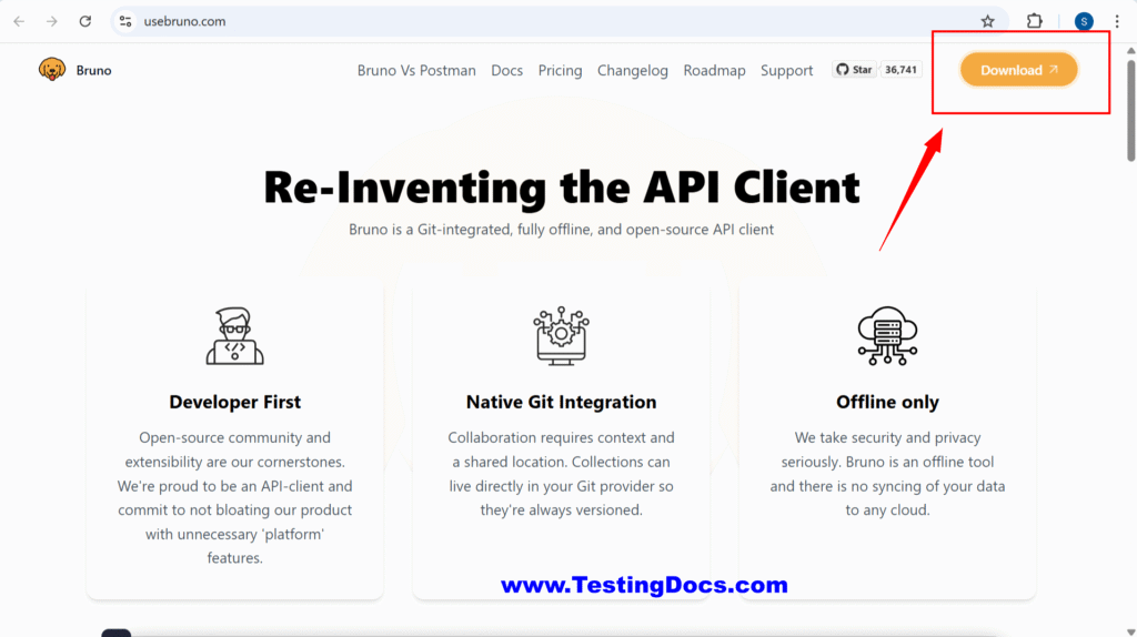 Download Bruno API Client on Windows - TestingDocs