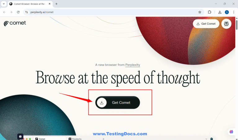 Download Comet Browser on Windows - TestingDocs