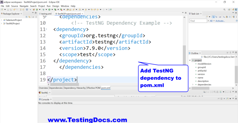 Download TestNG to a Maven Project - TestingDocs