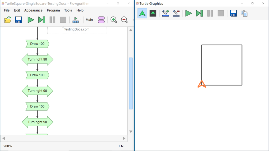 Draw a Square using Turtle Graphics - TestingDocs