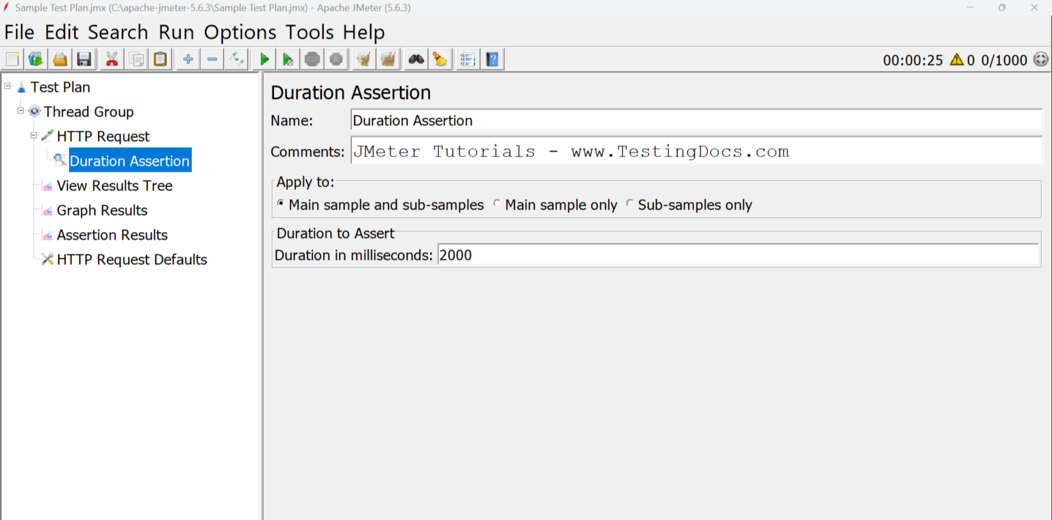 Duration Assertion in JMeter - TestingDocs.com