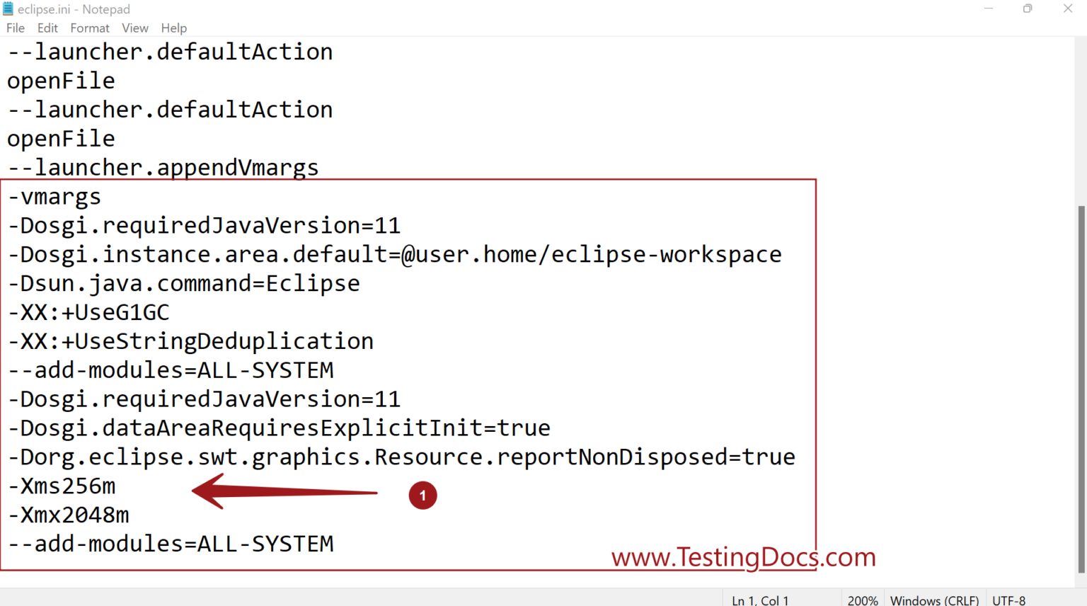 Eclipse IDE Memory Settings - TestingDocs