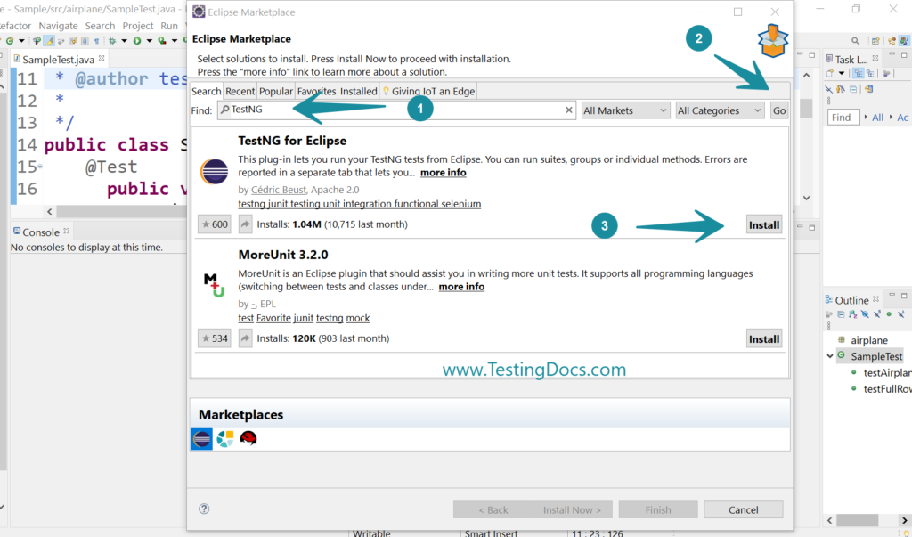 Install TestNG Plugin in Eclipse [ 2024 ] - TestingDocs