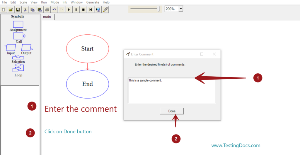 Comments in Raptor Flowcharts - TestingDocs