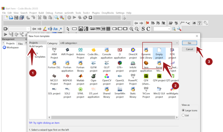 Create New C ++ Project in CodeBlocks - TestingDocs