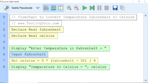 Algorithm to Convert temperature Fahrenheit to Celsius - TestingDocs