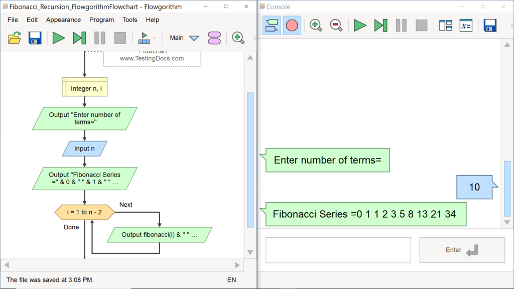 Flowchart For Fibonacci Series In C iz Pix