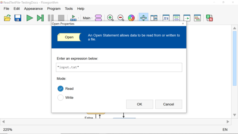 Read Text File using Flowgorithm | TestingDocs