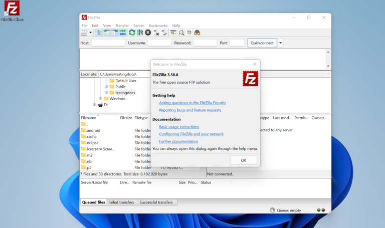 Download FileZilla on Windows 11 - TestingDocs