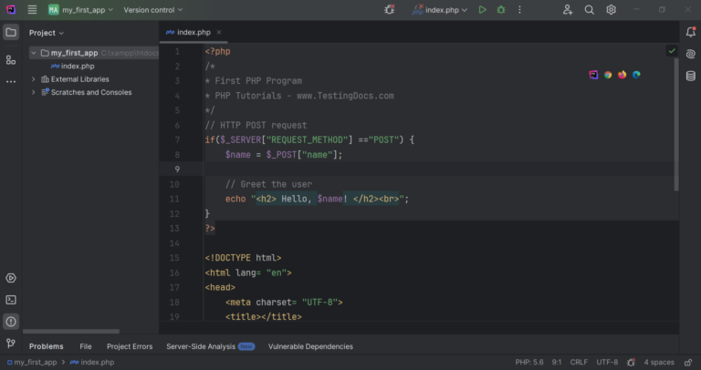 First PHP Program - TestingDocs.com