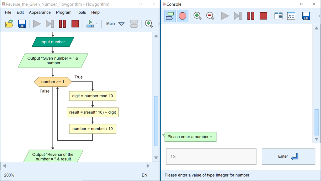 Flowgorithm Flowchart Example Reverse Number TestingDocs