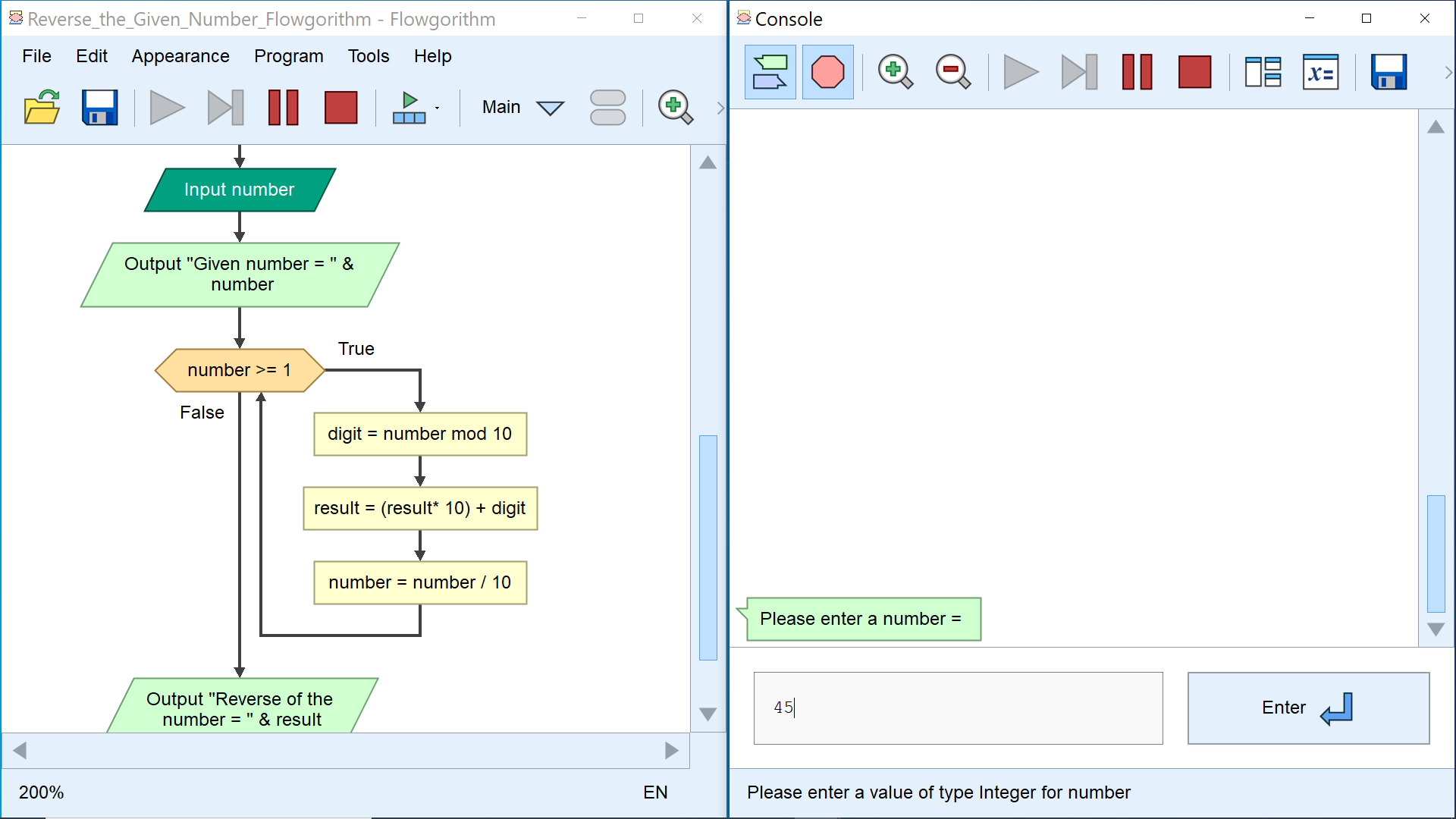 Flowgorithm Flowchart Reverse Number TestingDocs