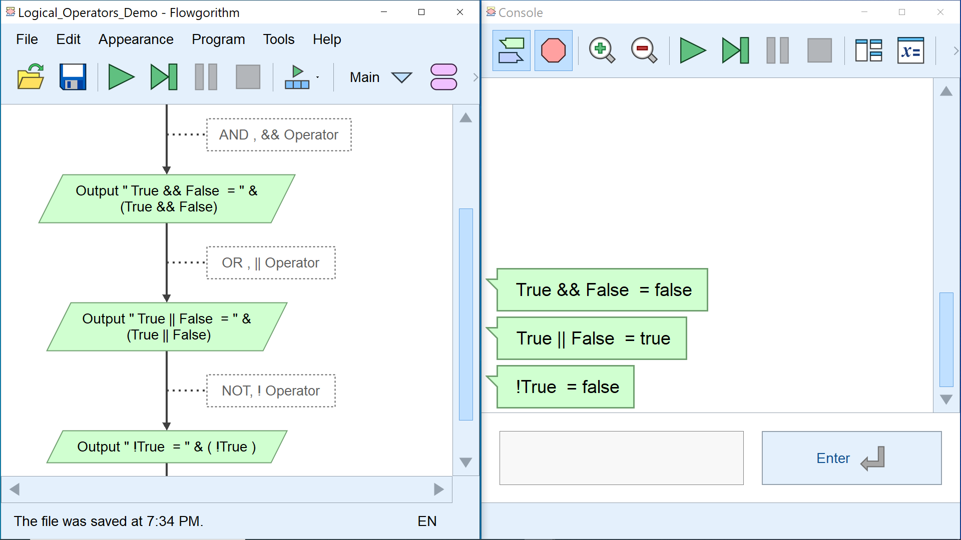 Flowgorithm Logical Operators TestingDocs