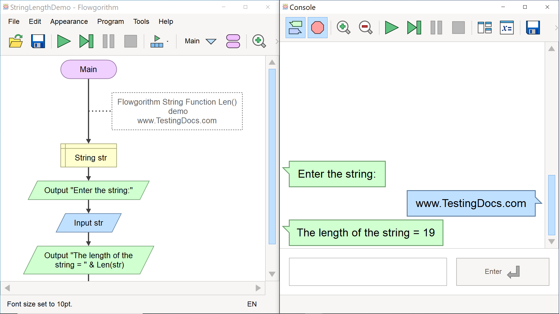 Flowgorithm String Functions TestingDocs