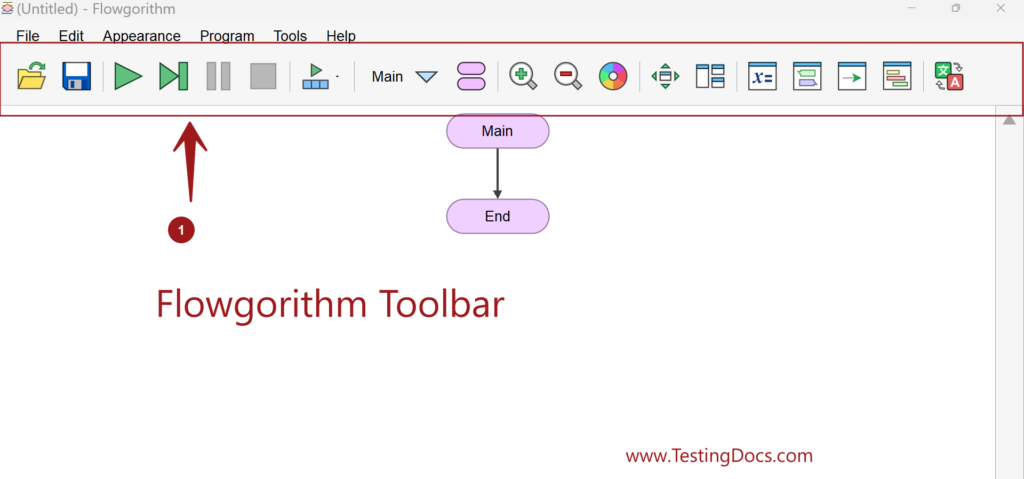 Flowgorithm Toolbar Commands Testingdocs