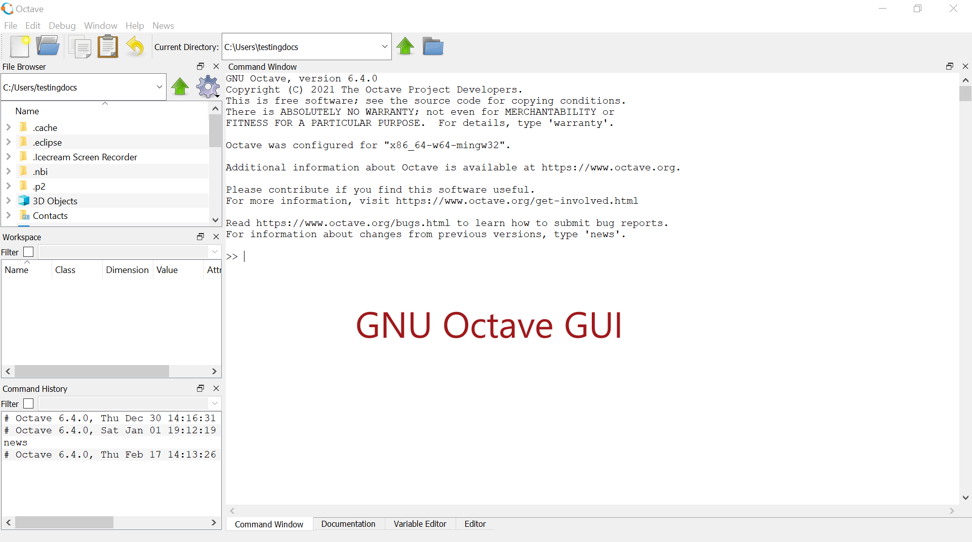 Octave Tutorial TestingDocs