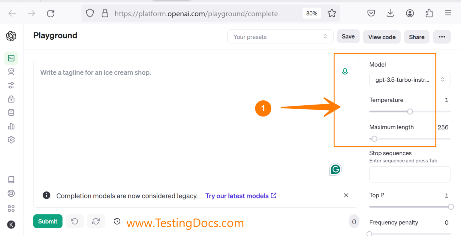GPT Temperature Setting - TestingDocs