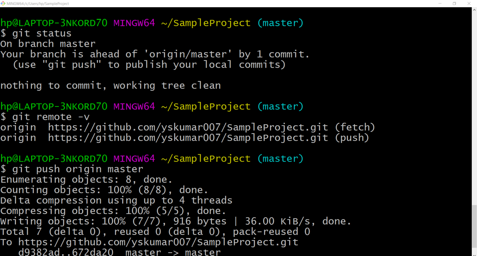 Push changes to git remote repository - TestingDocs.com