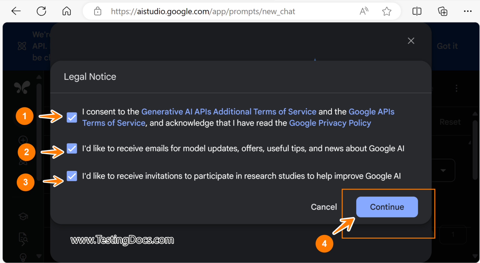 Google AI Studio - TestingDocs.com