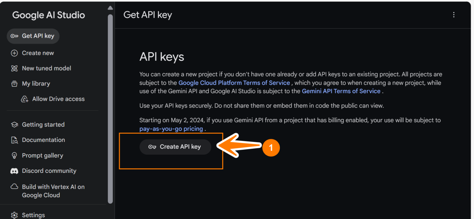 Get Google AI API Key - TestingDocs