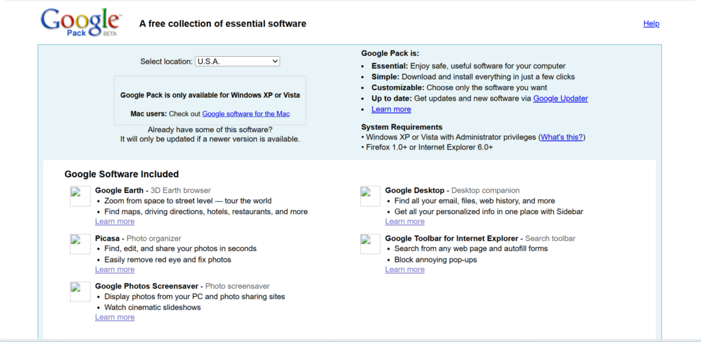 Google Pack Software - TestingDocs