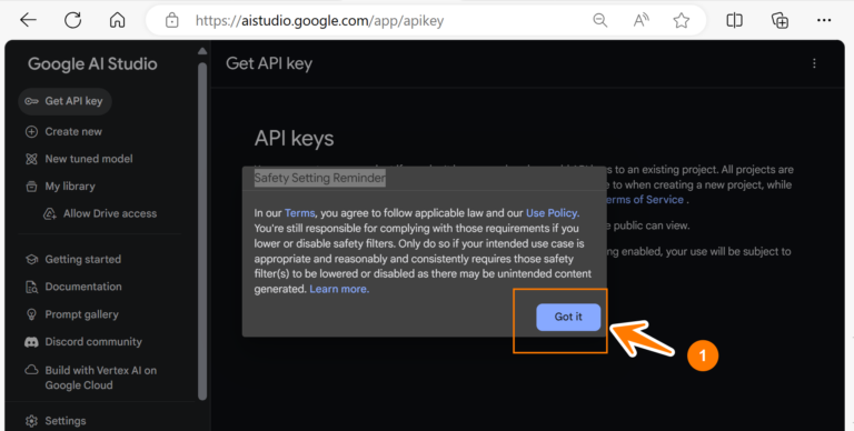Get Google AI API Key - TestingDocs