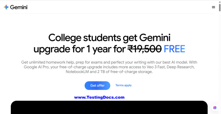 Google’s Gemini Free Upgrade for College Students | TestingDocs