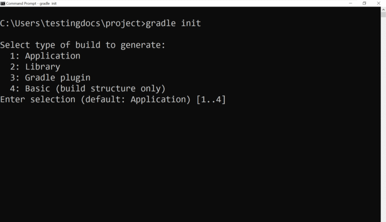 Gradle init Command - TestingDocs