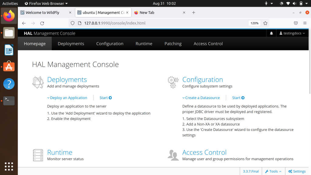 Wildfly HAL Management Console - TestingDocs