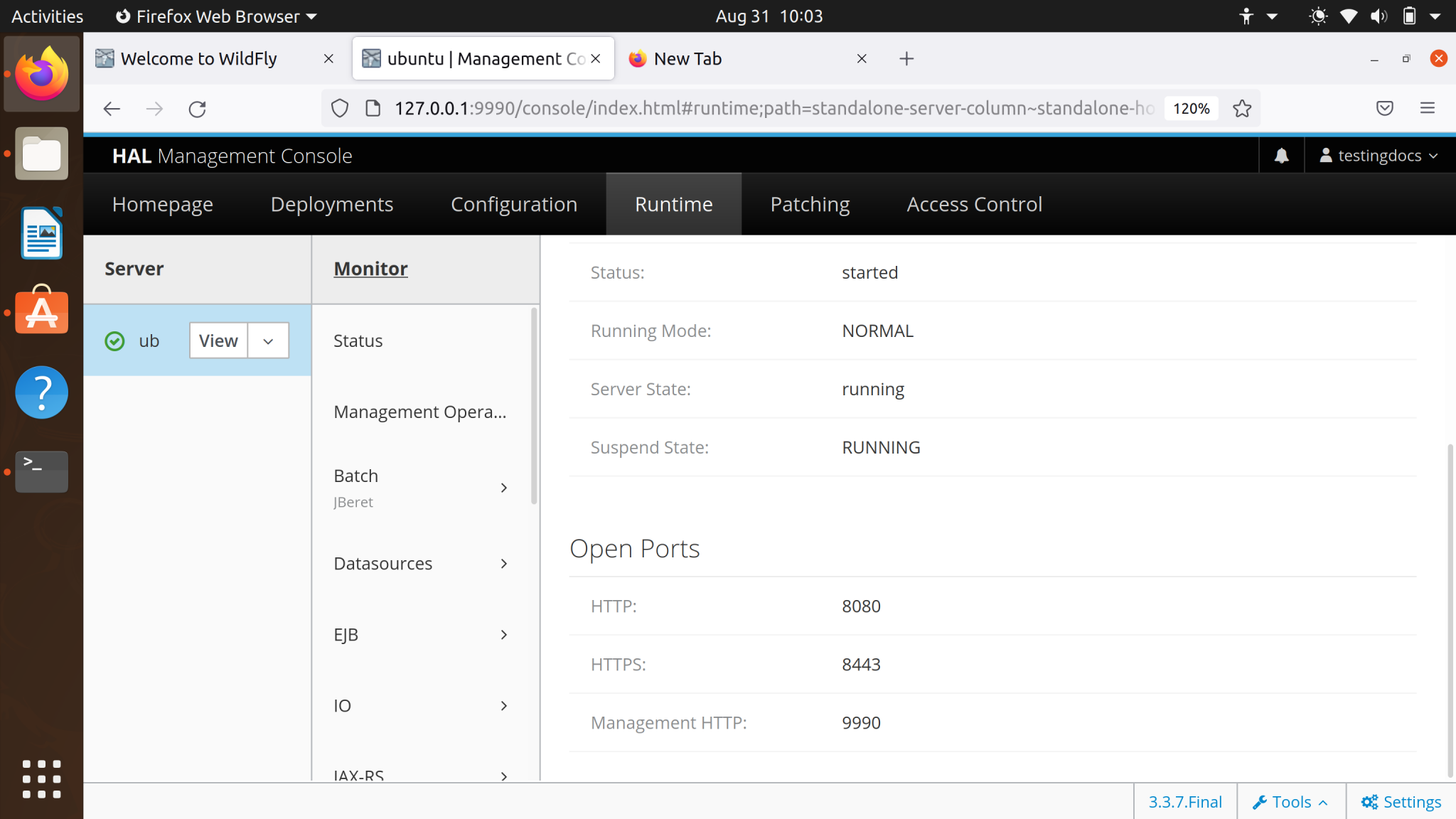 Wildfly HAL Management Console - TestingDocs
