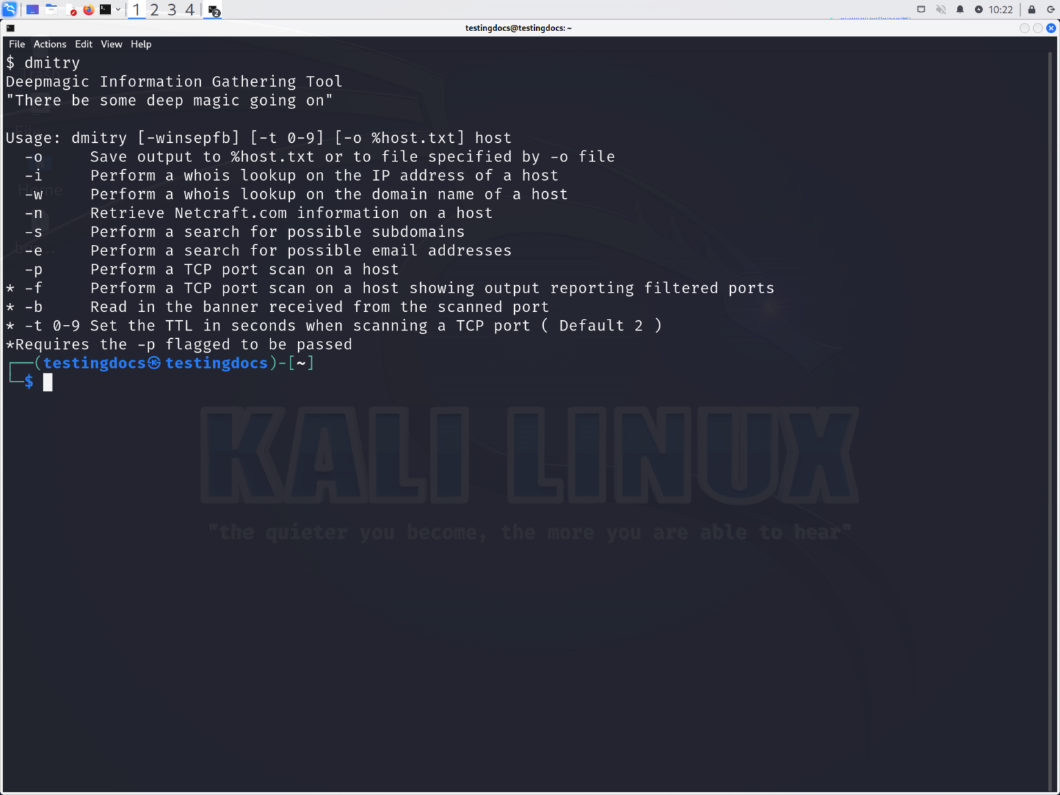 DMitry - Information Gathering Tool - TestingDocs