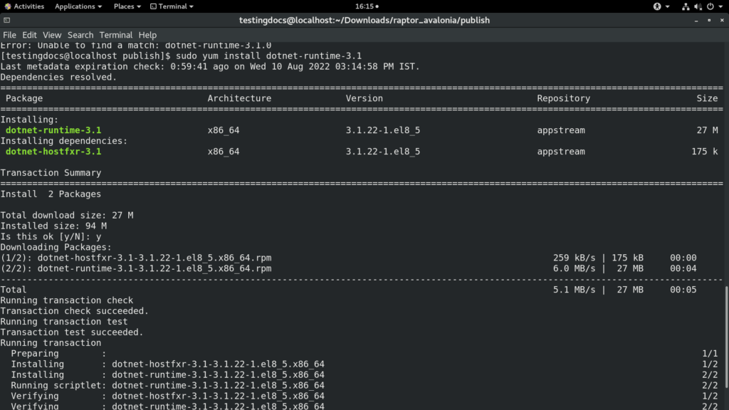 Install .NET Runtime on CentOS Linux - TestingDocs