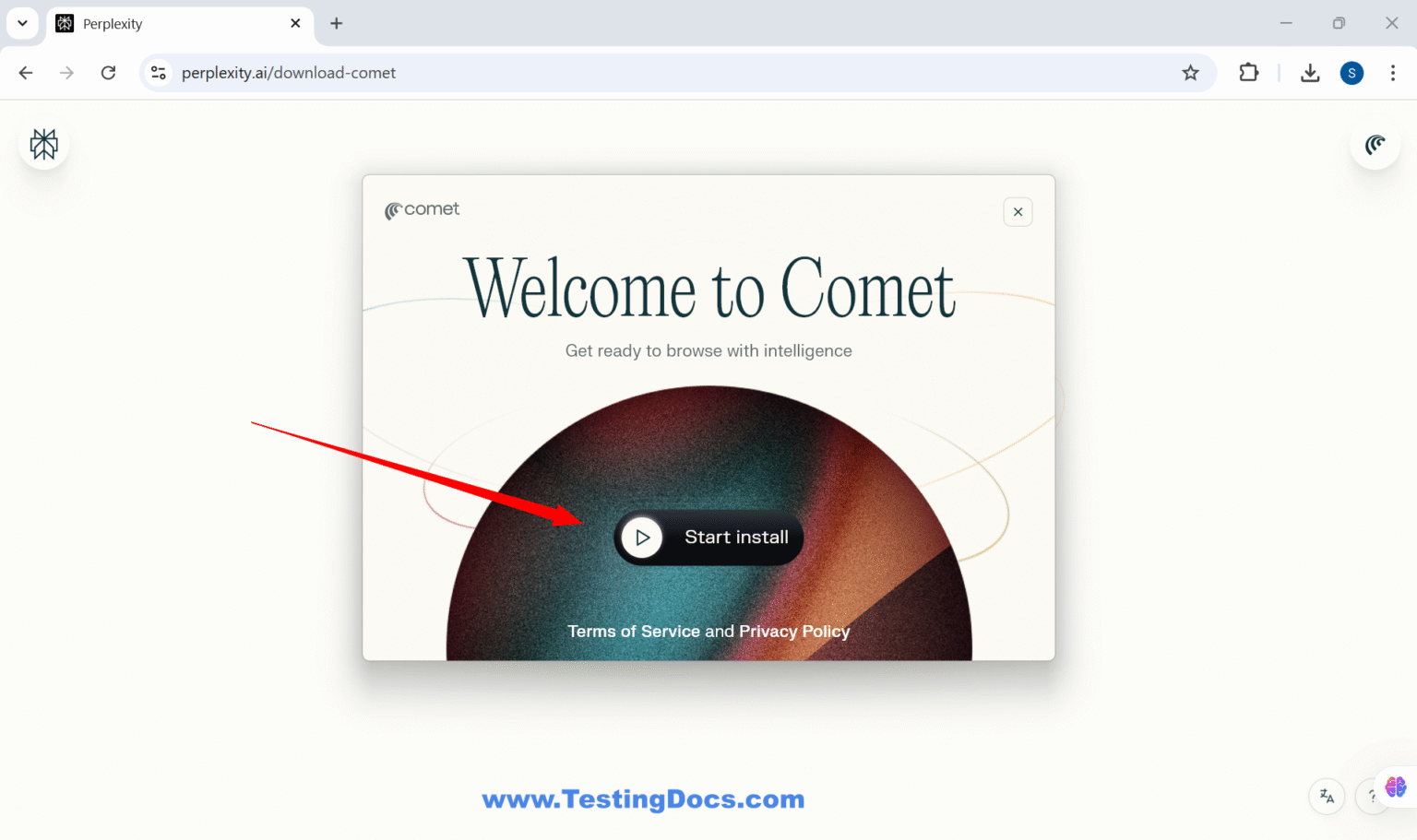 Download Comet Browser on Windows - TestingDocs