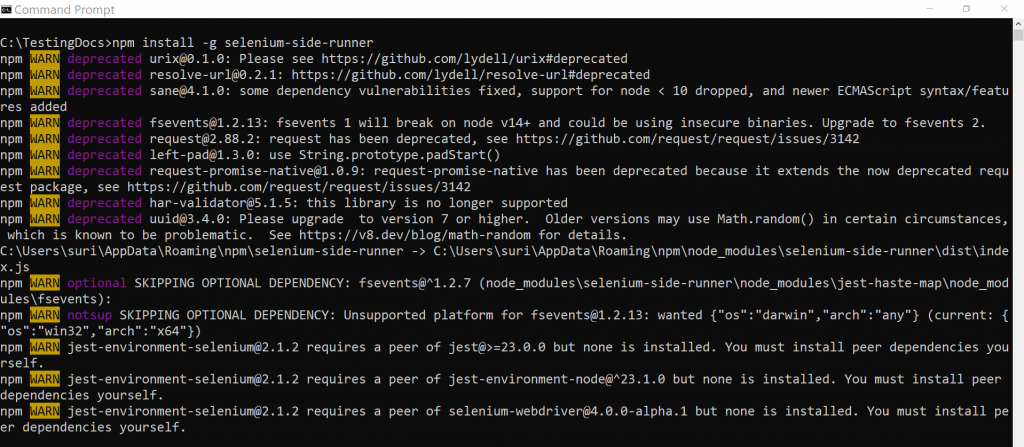 Run Tests with Selenium Side Runner - TestingDocs