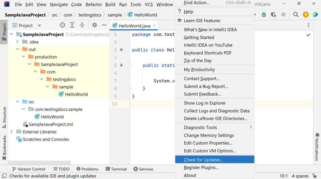 Update IntelliJ IDEA on Windows - TestingDocs
