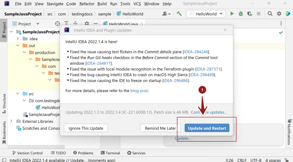 Update IntelliJ IDEA on Windows - TestingDocs
