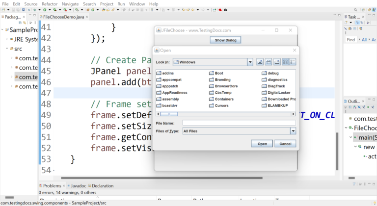 Java Swing JFileChooser - TestingDocs