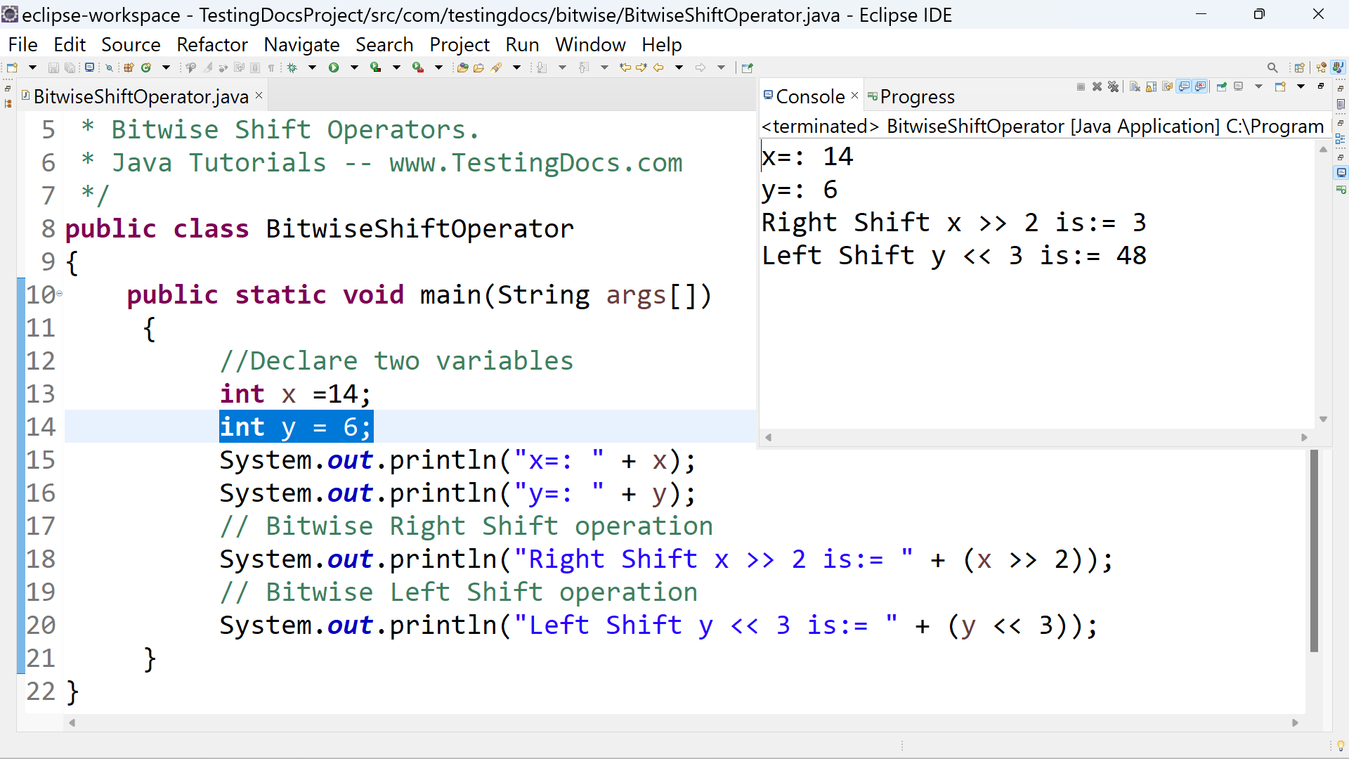 Java Bitwise Shift Operators TestingDocs