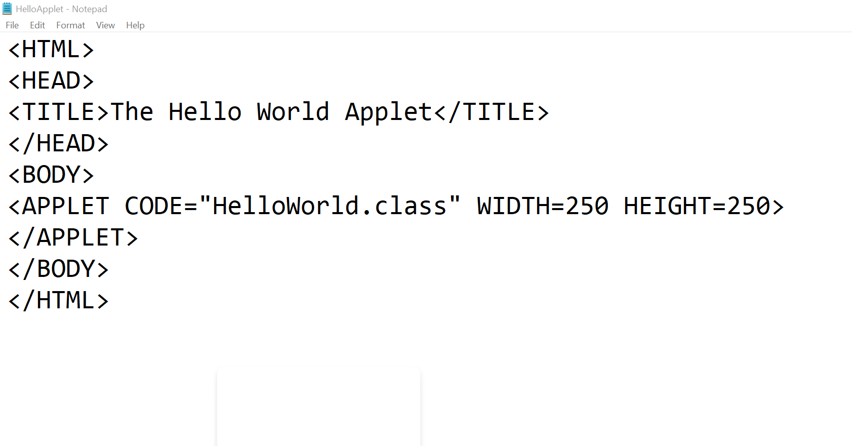 Java Hello World Applet Example TestingDocs