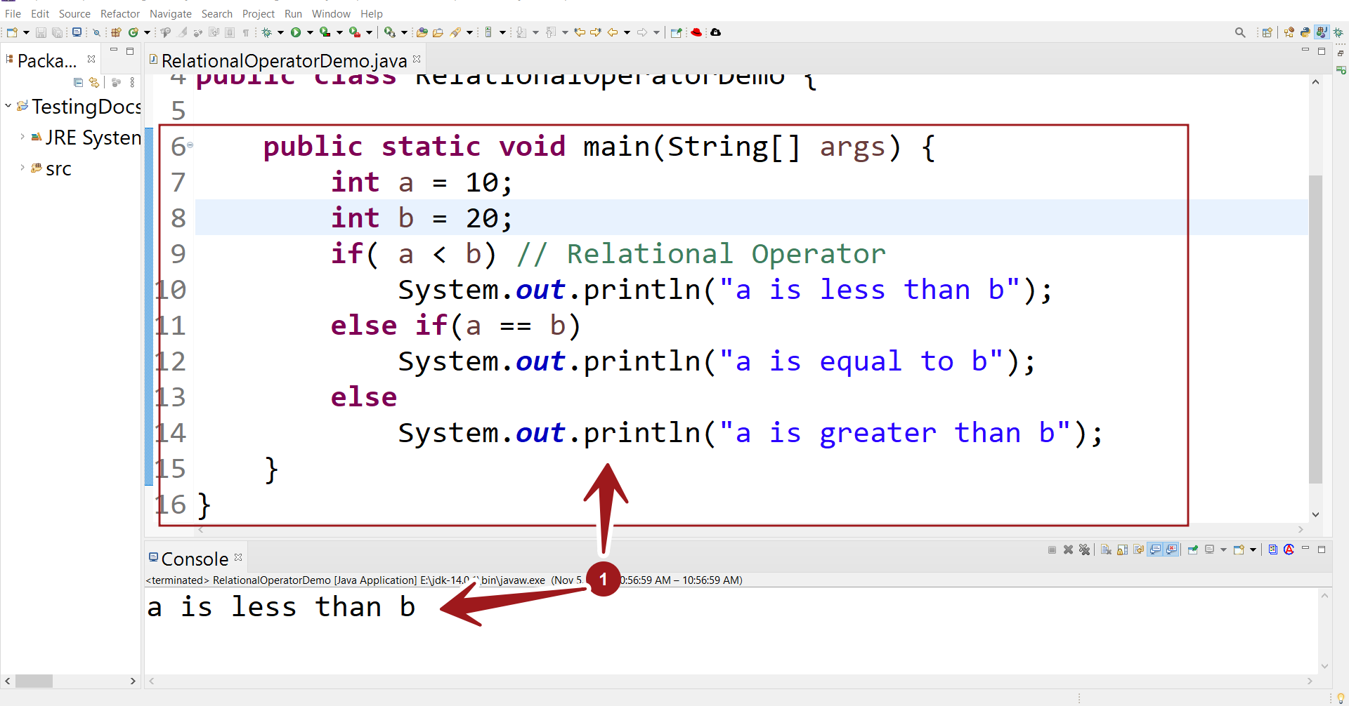 Java Relational Operators TestingDocs