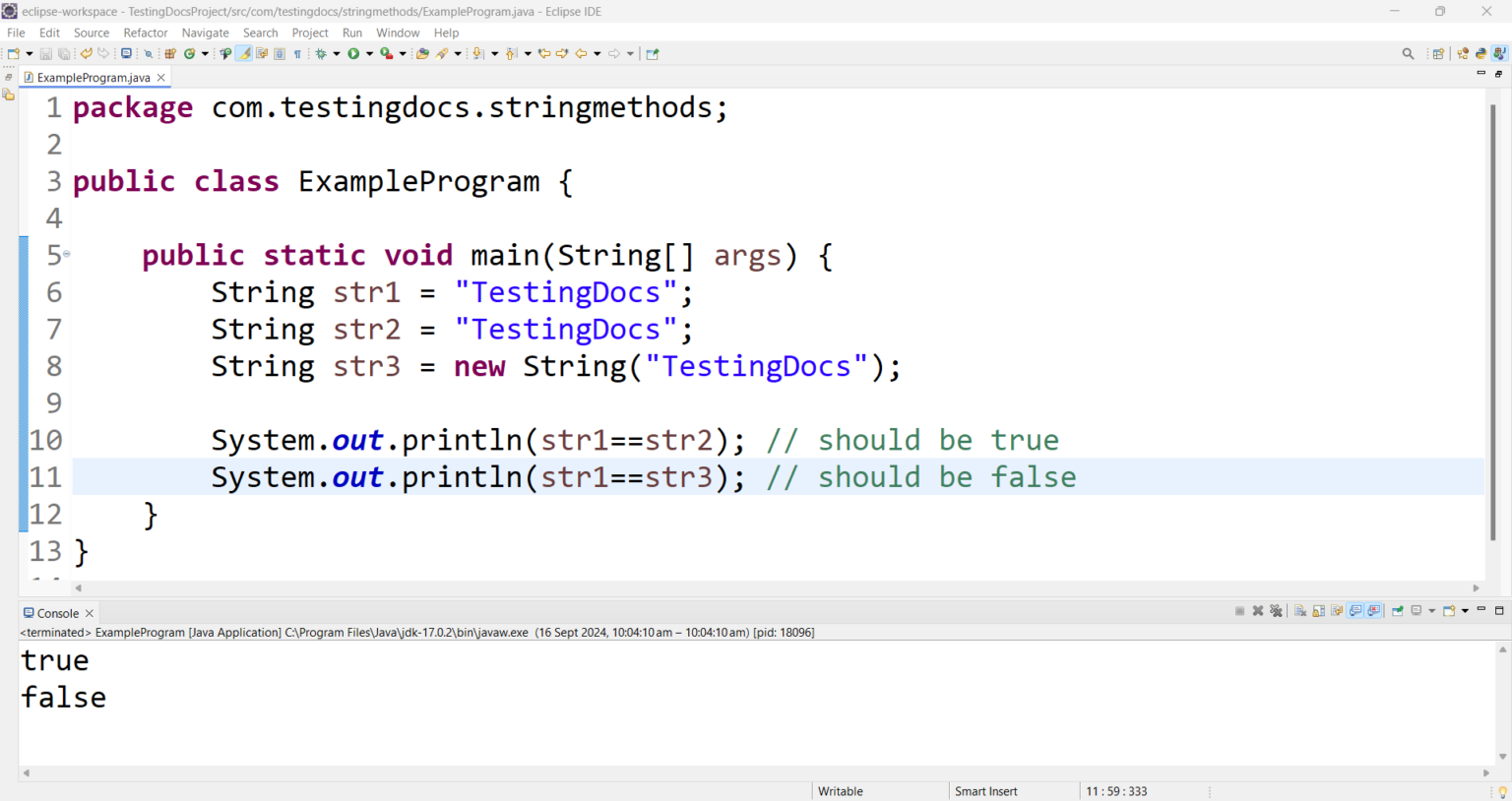 Java == operator - TestingDocs