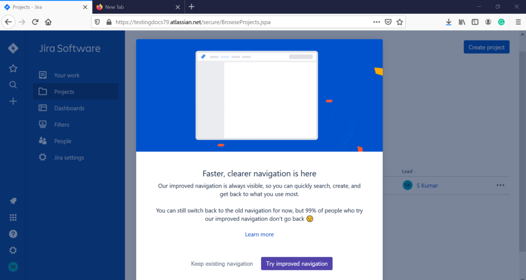 Jira Cloud New Navigation Features - TestingDocs