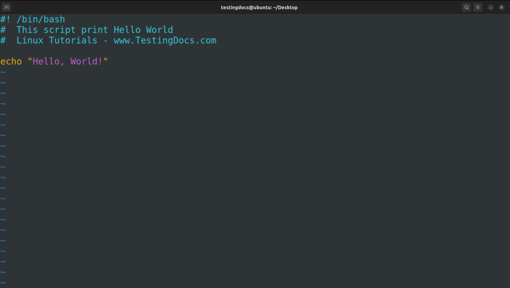 Linux Shell Script Example | TestingDocs