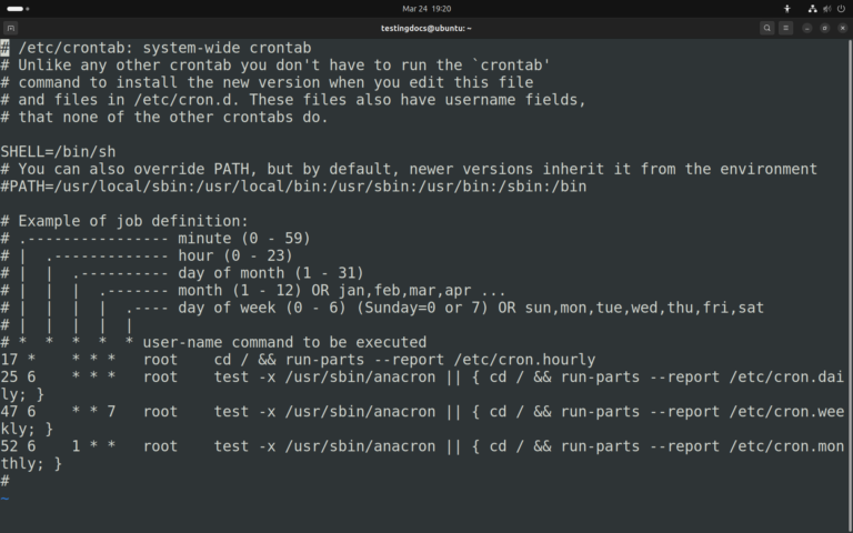 Linux Crontab File Testingdocs