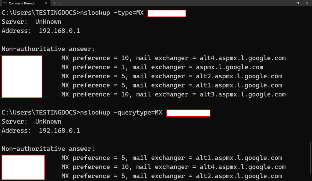 Windows nslookup Command - TestingDocs