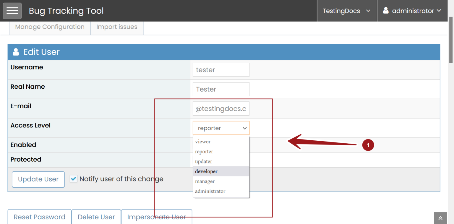 MantisBT Access Levels - TestingDocs