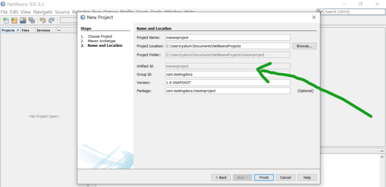 Maven Project from Archetype in NetBeans - TestingDocs