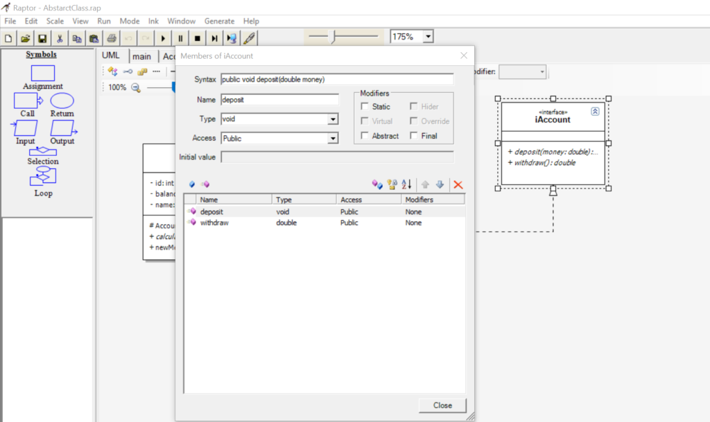 Create an Interface in Raptor Flowchart - TestingDocs