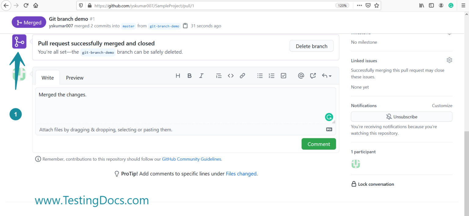 Create a pull request | TestingDocs.com